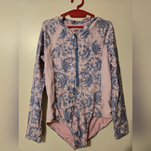 Athleta | Swim | Athleta Girl Long Sleeve One Piece Swimsuit M 8 Tie ...